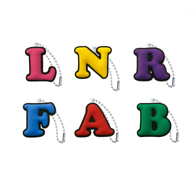 PVC colorful letter ball keychain charms trinkets | keychain manufacturers